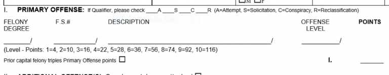 Florida Sentencing Scoresheet - Punishment Code | Frost Law
