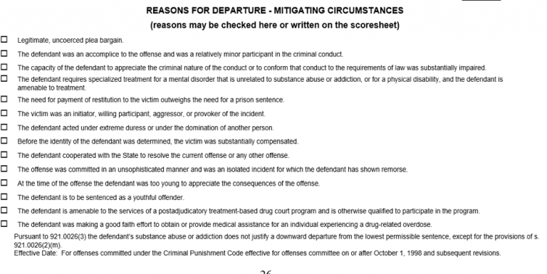 Florida Sentencing Scoresheet - Punishment Code | Frost Law